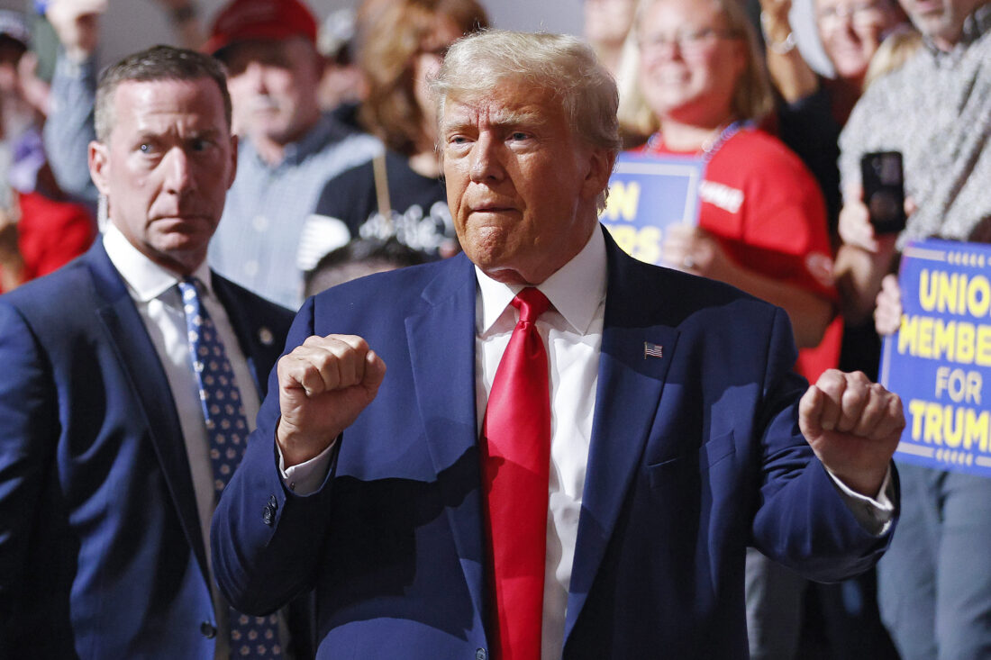 Trump rails against electric cars in Michigan while his GOP challengers ...